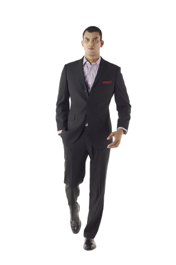 Handmade Men's Black Edgy Suit