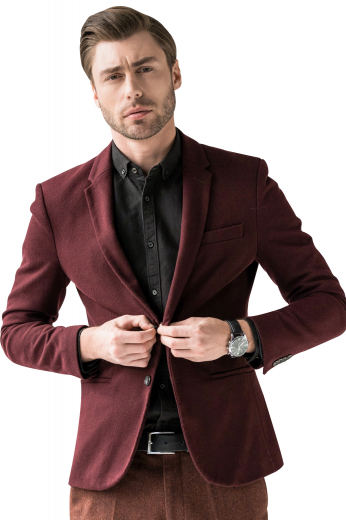 Men's Dark Wine Red Bespoke Blazer