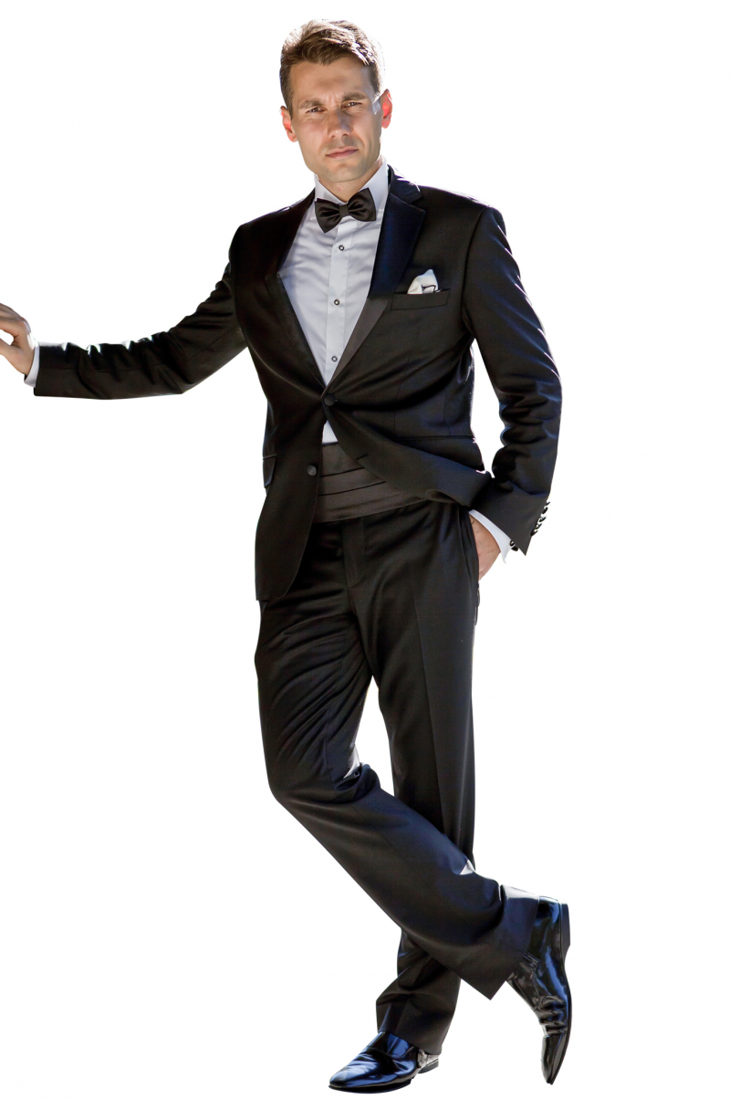 Sleek Tailored Black Men's Business Suit